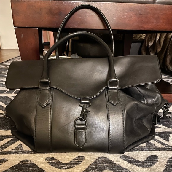 Ben Minkoff | Bags | Ben Minkoff Black Leather Weekender Bag With ...